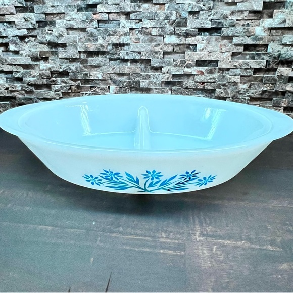 Fire King | Dining | Vintage Fire King Milk Glass Oval Divided Serving ...